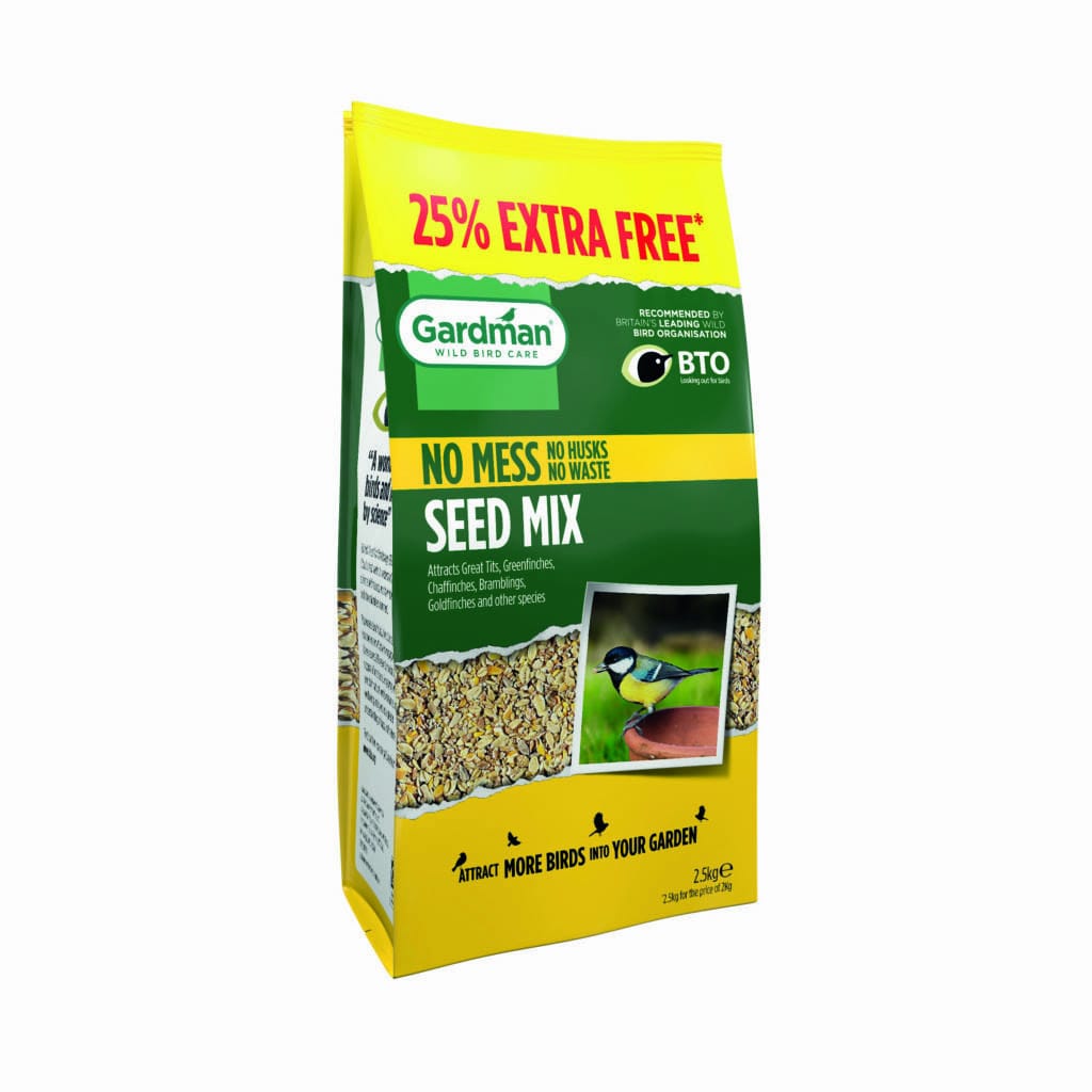 Gardman No Mess Seed Mix 2kg + 25% Extra Free - Burleydam Garden Centre