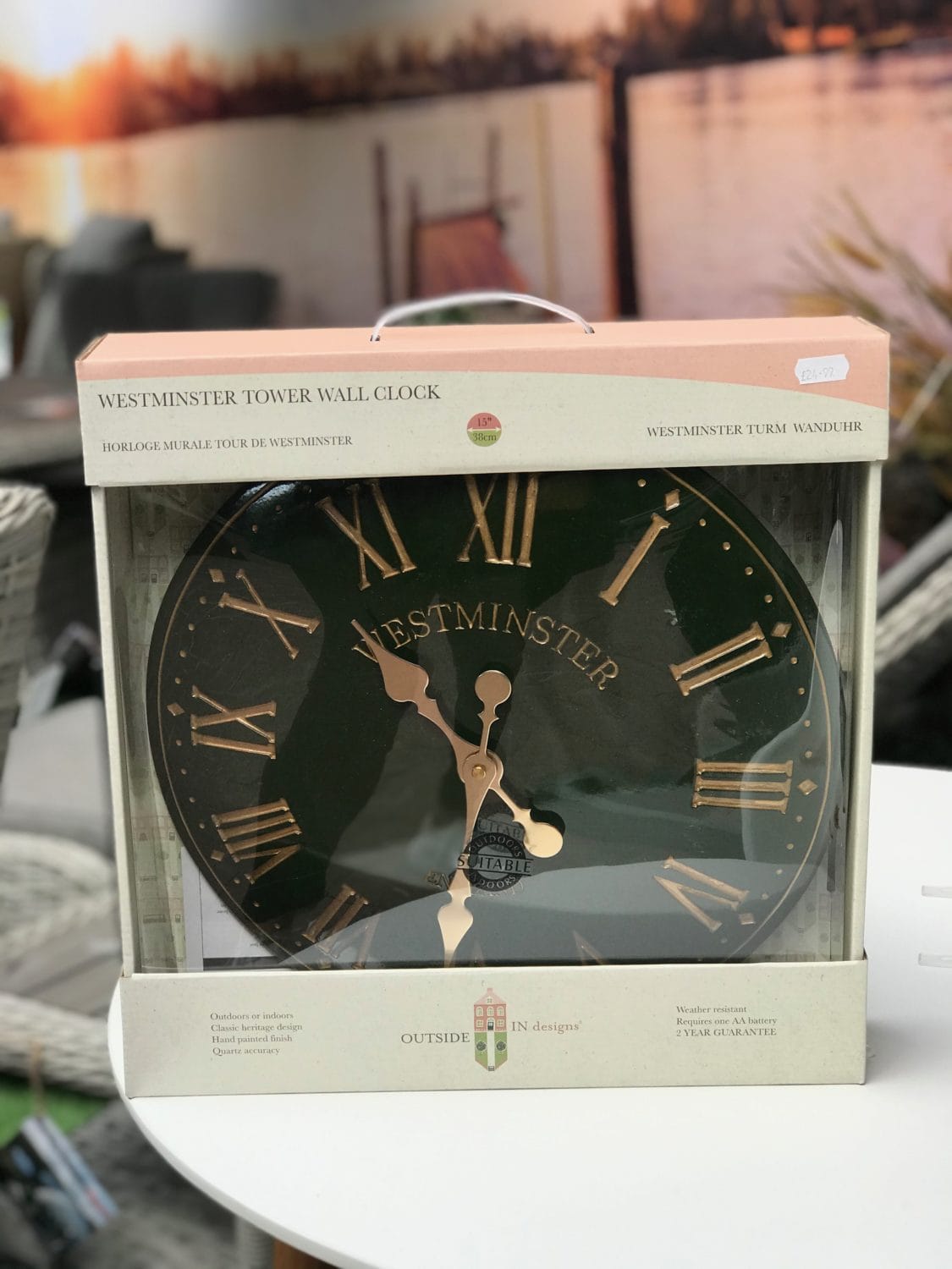 'Westminster Tower' - Wall Clock - Burleydam Garden Centre