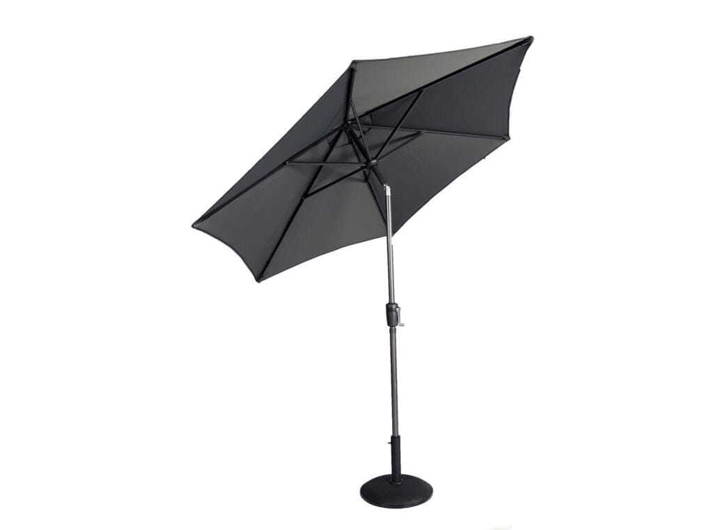 Supremo Riviera Deluxe Crank Parasol - 3M - Grey - Burleydam Garden Centre