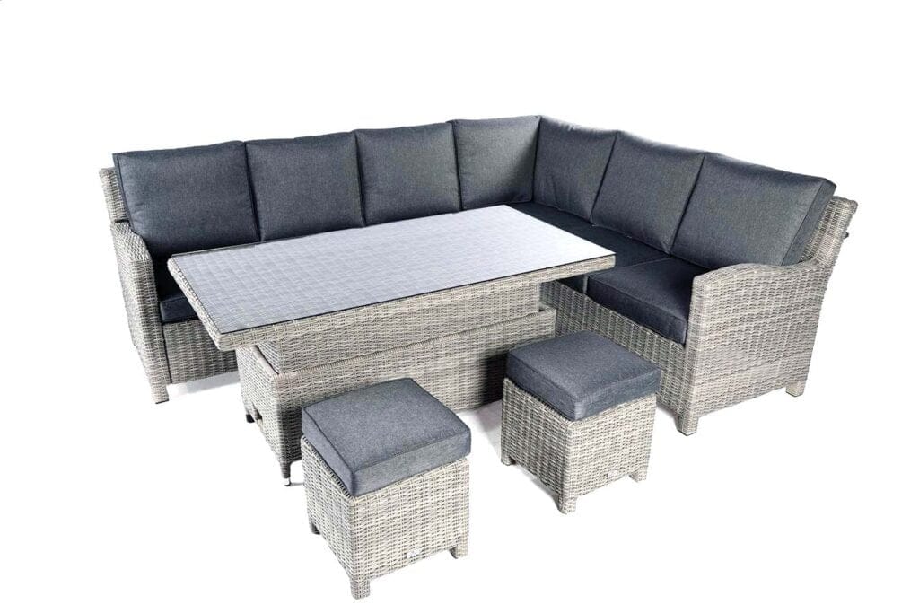 Lazia L Shaped Corner Modular Set with Height Adjustable Table ...