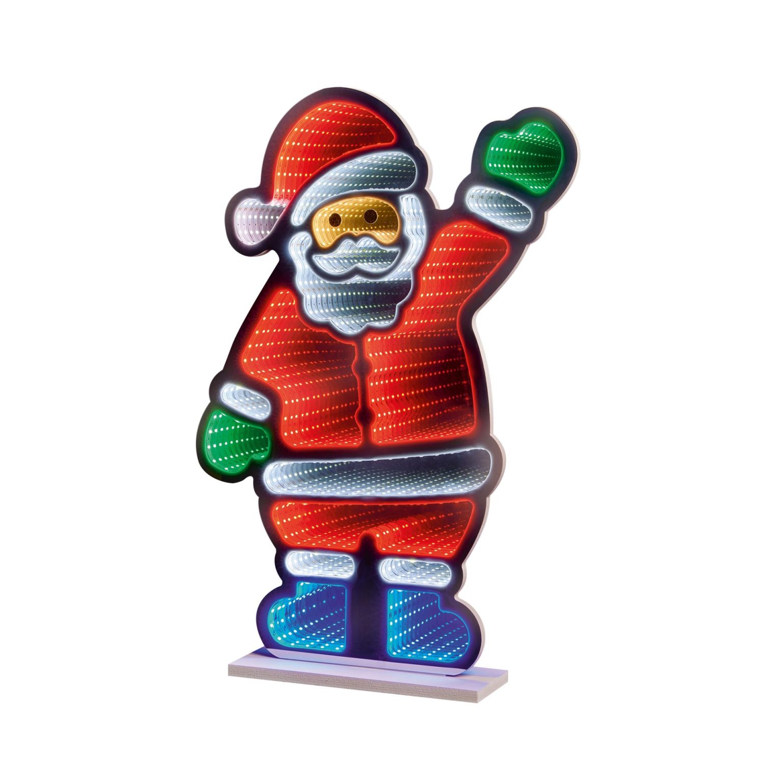 Premier Waving Santa Standing Infinity Mirror - Burleydam Garden Centre