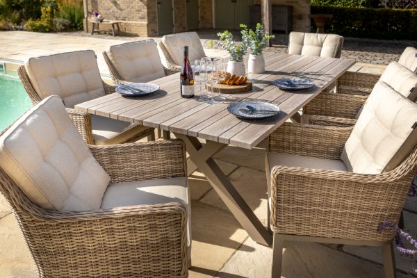 Hartman Arley 8 Seat Rectangular Dining Set - Burleydam Garden Centre